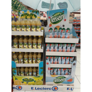Cardboard Soft Drink Fruit Juice Display Stand Wholesale - lddisplay
