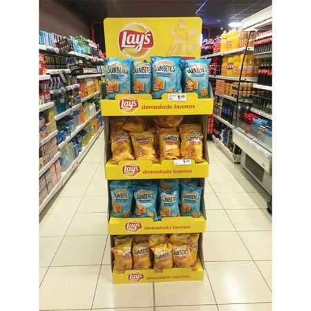 Customized Free Standing Snacks Cardboard Displays Stand - lddisplay